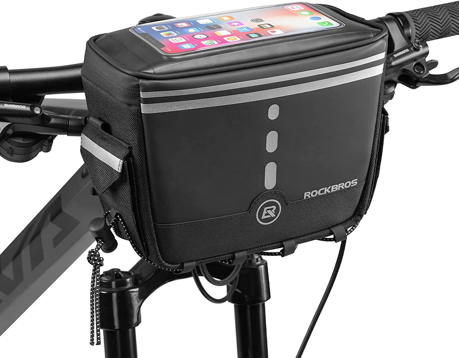 ROCKBROS Bike Handlebar Bag, Bicycle Front Storage Bags Bike Phone ...