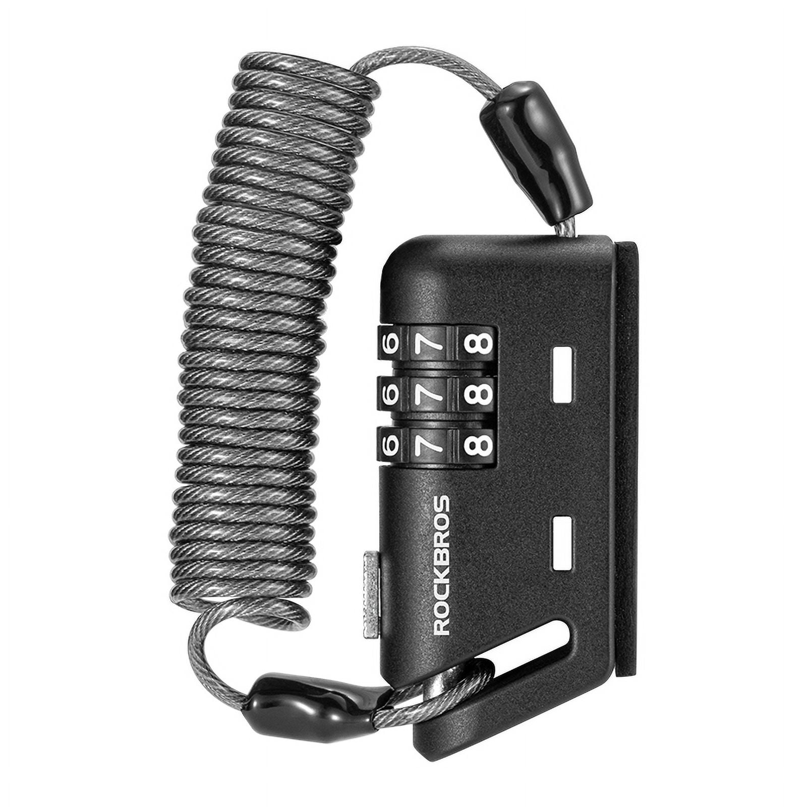 ROCKBROS Bike Helmet Lock 3 Digit Little Cable Lock Motorcycle Helmet ...