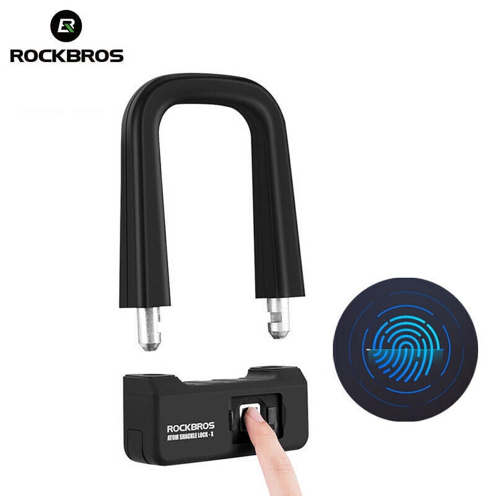 ROCKBROS Bike Lock Motorcycle Lock Alarm MTB Road Cycle Fingerprint U ...