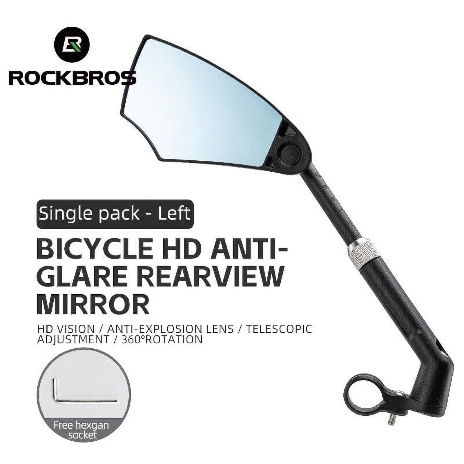 ROCKBROS Bike Handlebar Mirror Adjustable Anti-Glare/Lens Scratch ...