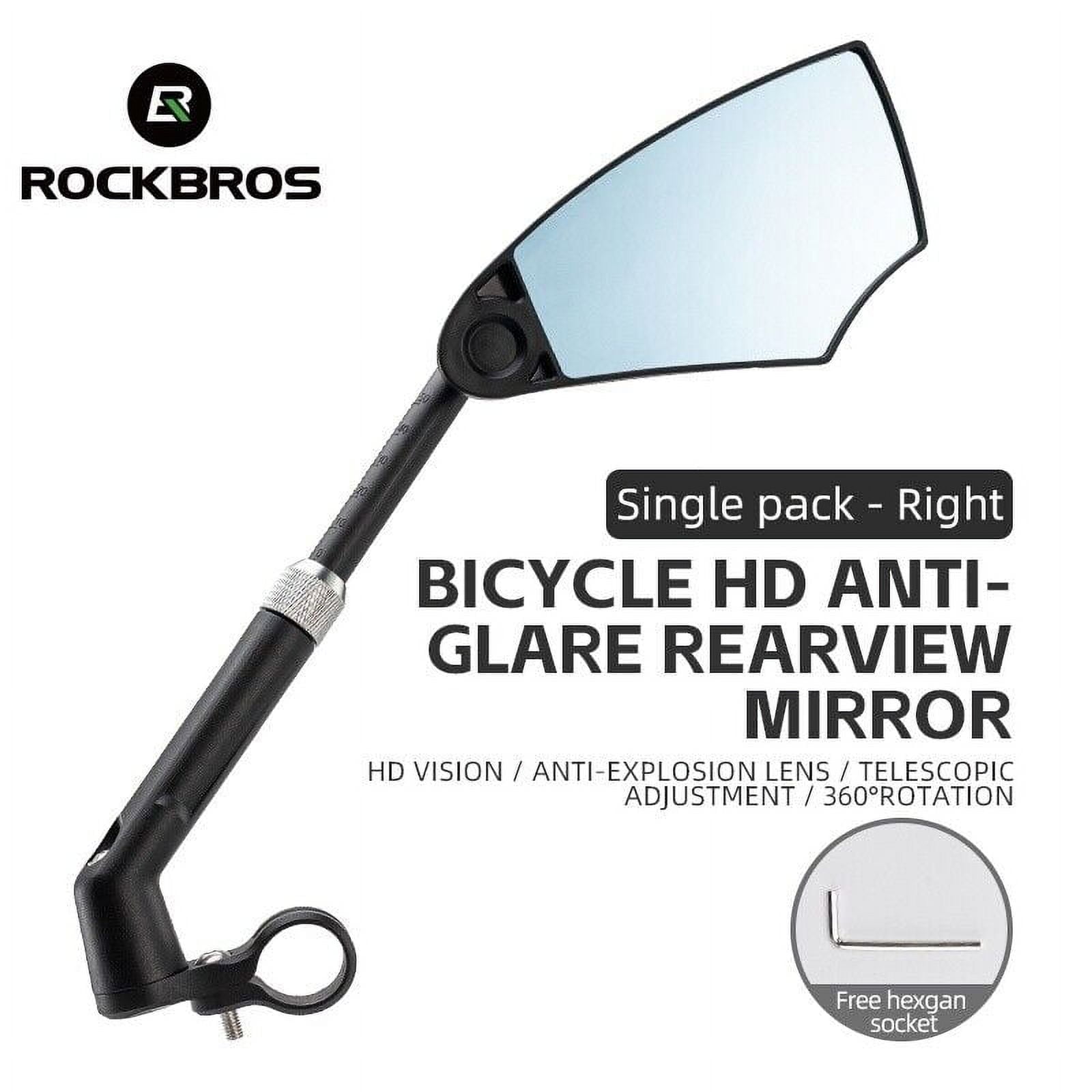 ROCKBROS Bike Mirror Adjustable Safe Rear View Mirror Anti-glare Lens ...