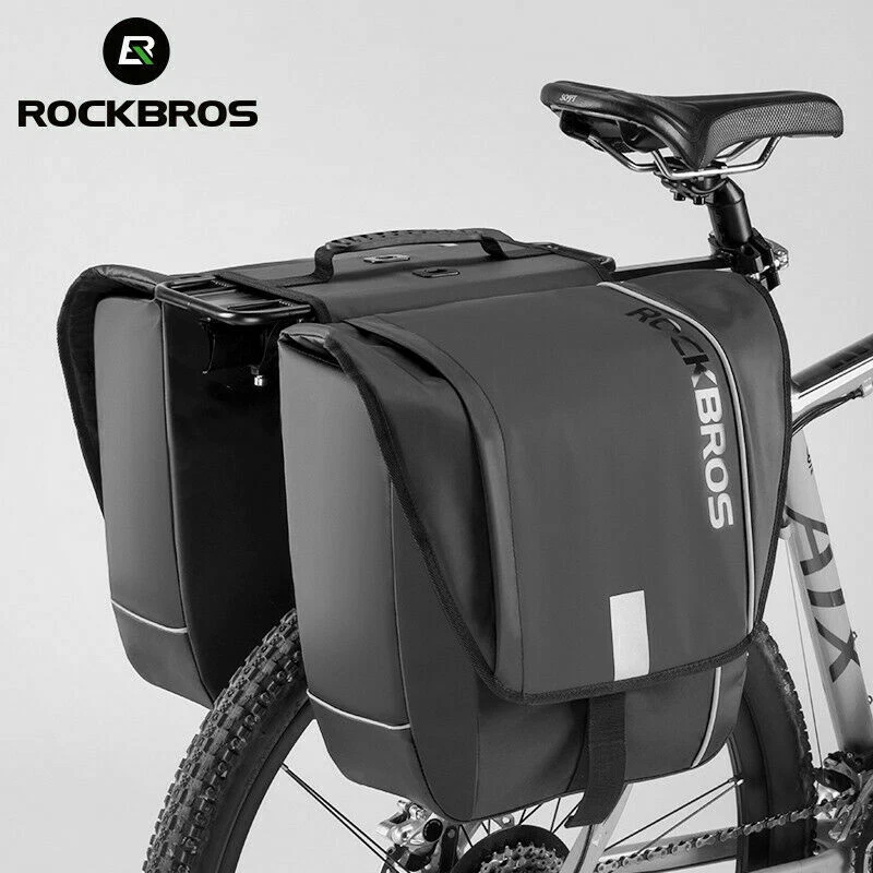 ROCKBROS Bike Panniers 30L Road MTB Waterproof Bicycle Rear Rack ...