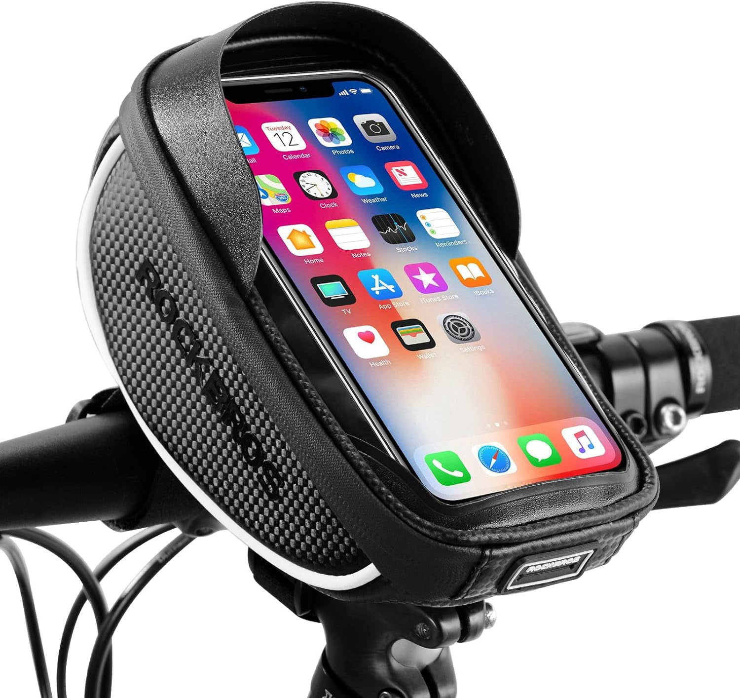 ROCKBROS Bike Phone Mount Bag Bike Front Frame Handlebar Bag Waterproof ...