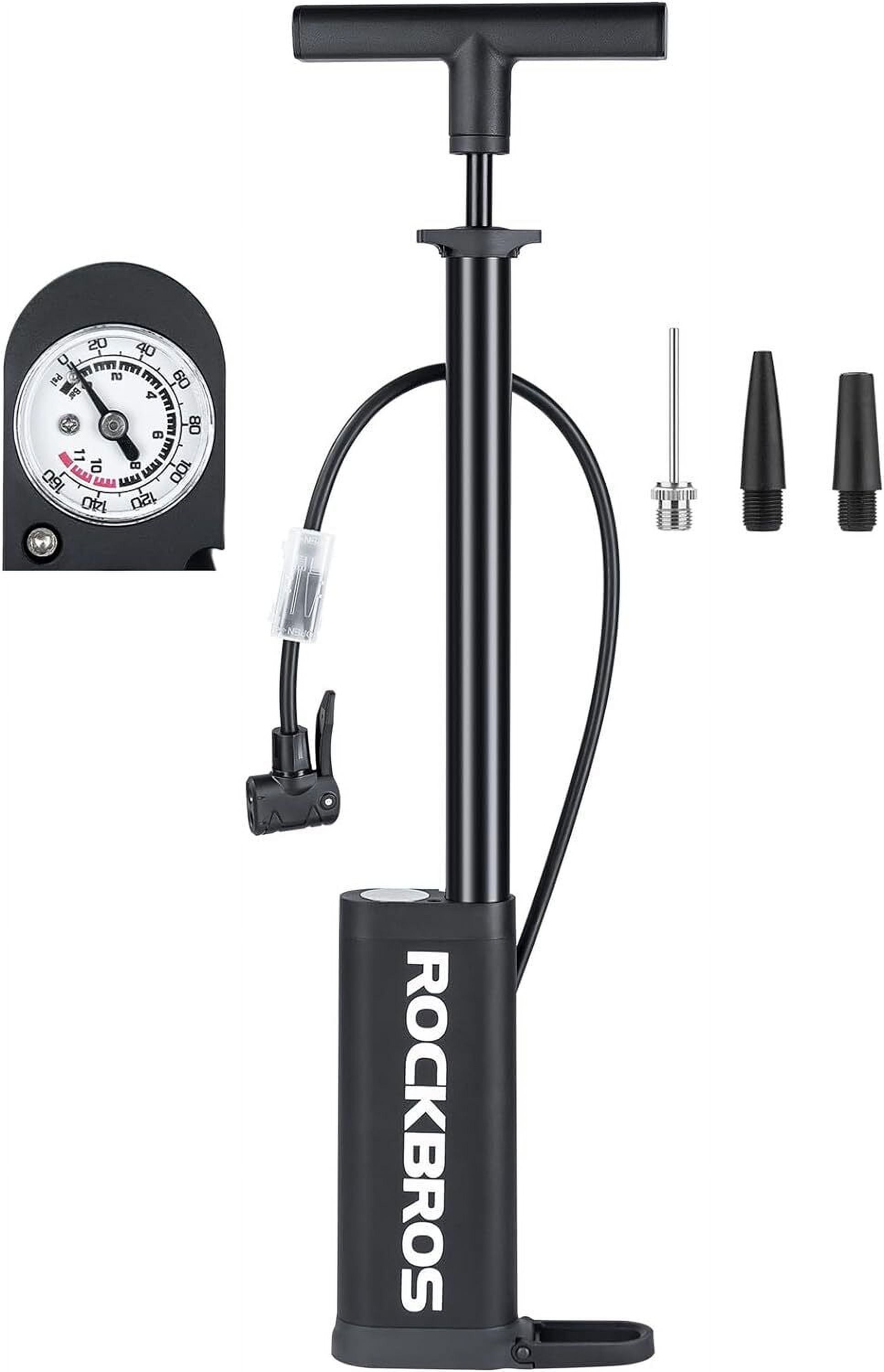 ROCKBROS Bike Pump with Gauge Motorcycle Car Ball Pump 160psi High ...
