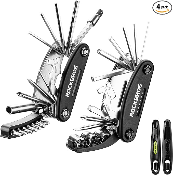 ROCKBROS Bike Repair Kits 16 In 1 Multi-Function Bike Tool Kits Portable Foldable Bike Multitool ...
