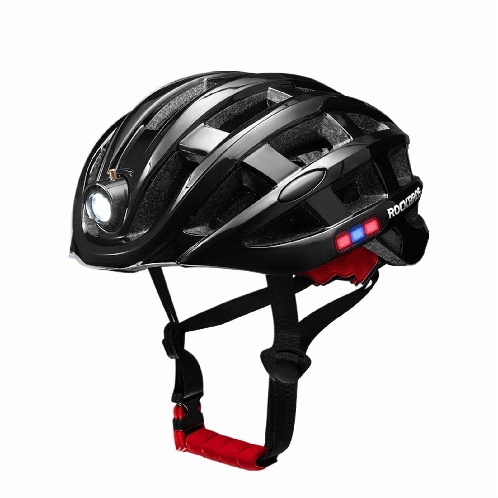 Rockbros Bicycle Helmet with USB Rechargeable HeadLight Safety riding ...