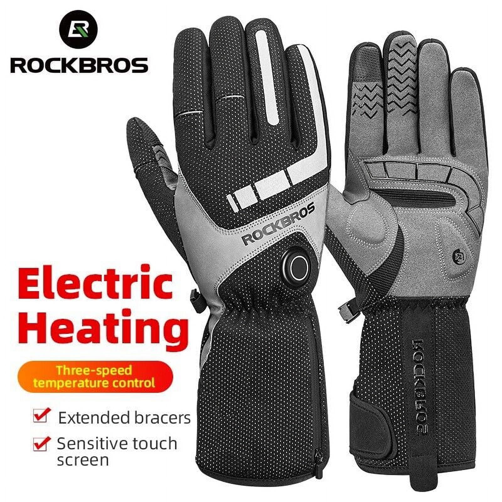 ROCKBROS Cycling Heated Gloves Rechargeable Battery Electric Gloves ...