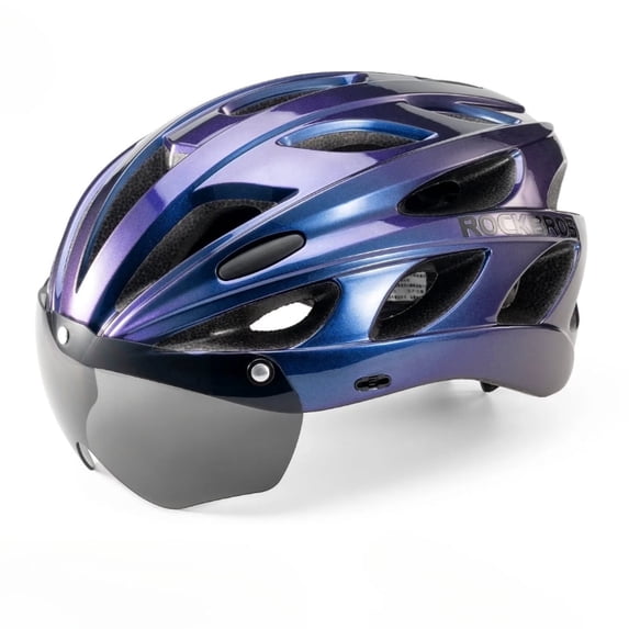 Rockbros Cycling Helmet, Magnetic Goggles, Detachable Visor ...