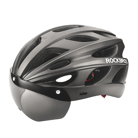 ROCKBROS Cycling Helmet Protective with Windbreak Brim & Goggles ...