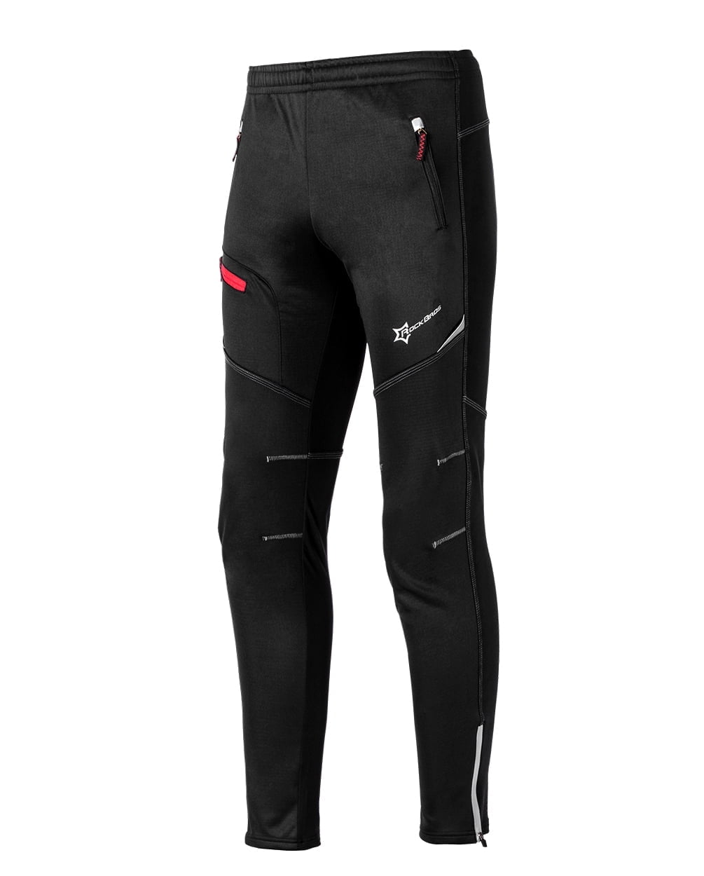 Rockbros Men's Windproof Thermal Fleece Cycling Pants, Black Logo Size ...