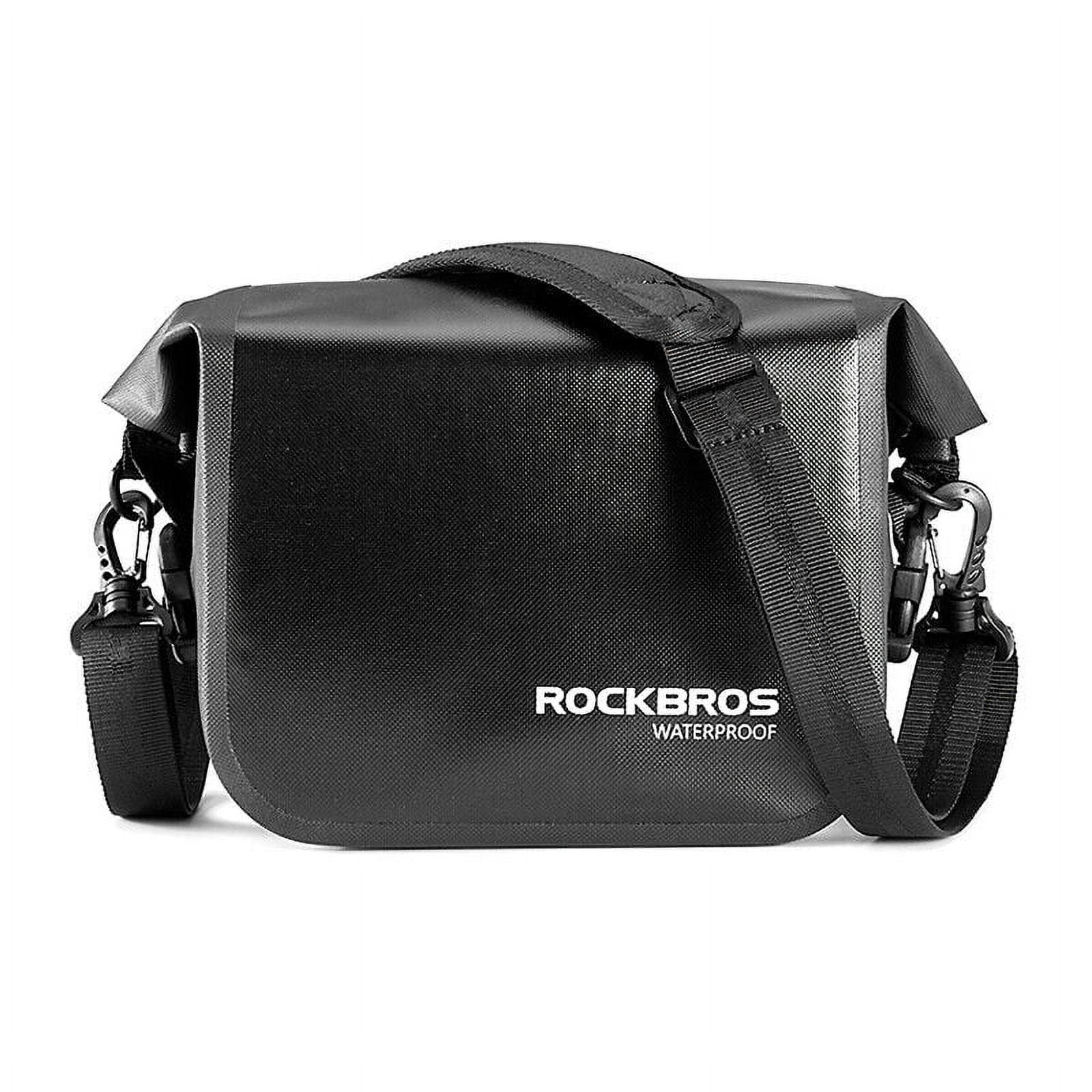 ROCKBROS Folding Handlebar Bike Bag Frame Front Tube Pocket Shoulder ...