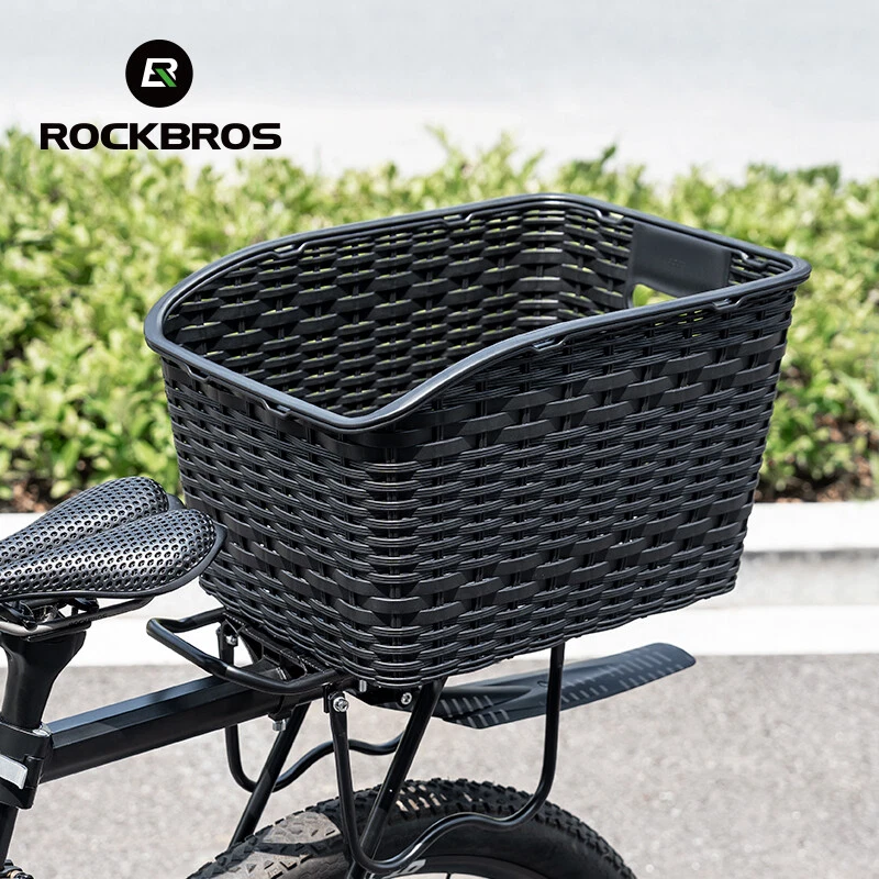 ROCKBROS Folding Rear Bike Basket Seat 15L Storage Mount Reflective ...