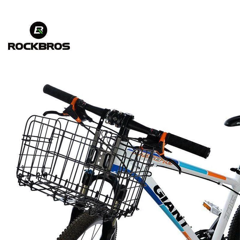 ROCKBROS Folding Rear Bike Basket Wire Mesh FoldUp Detchable Front Rear ...