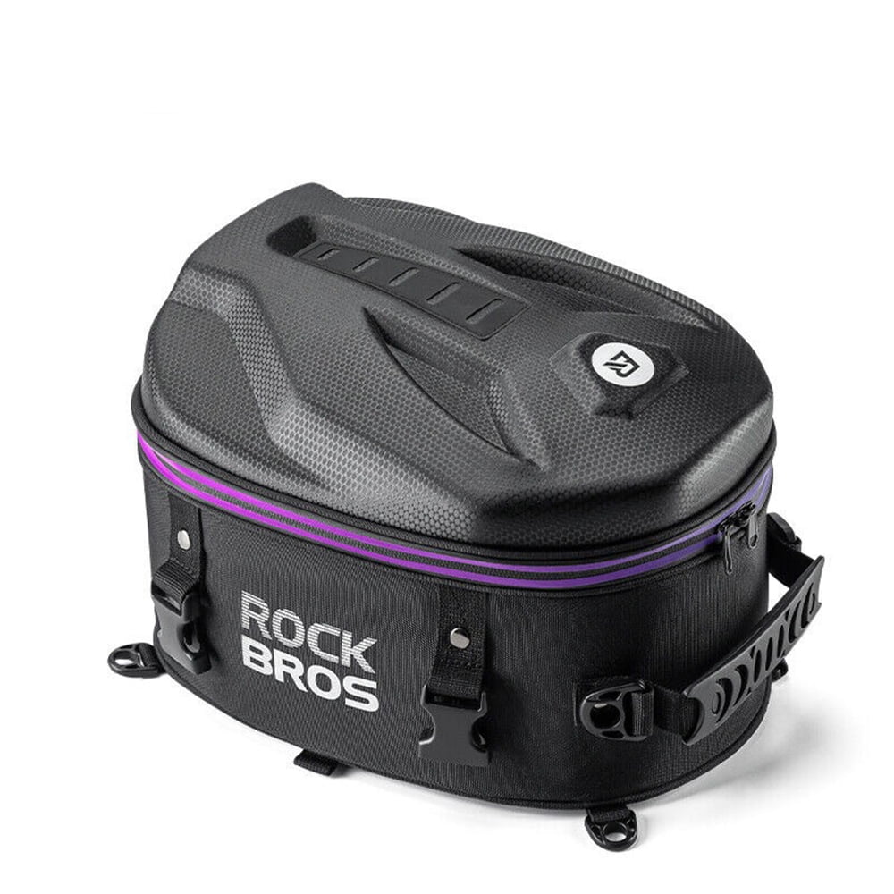 ROCKBROS Motorcycle Hard Shell Rear Seat Bag 12.5L Saddle Tool Rider ...