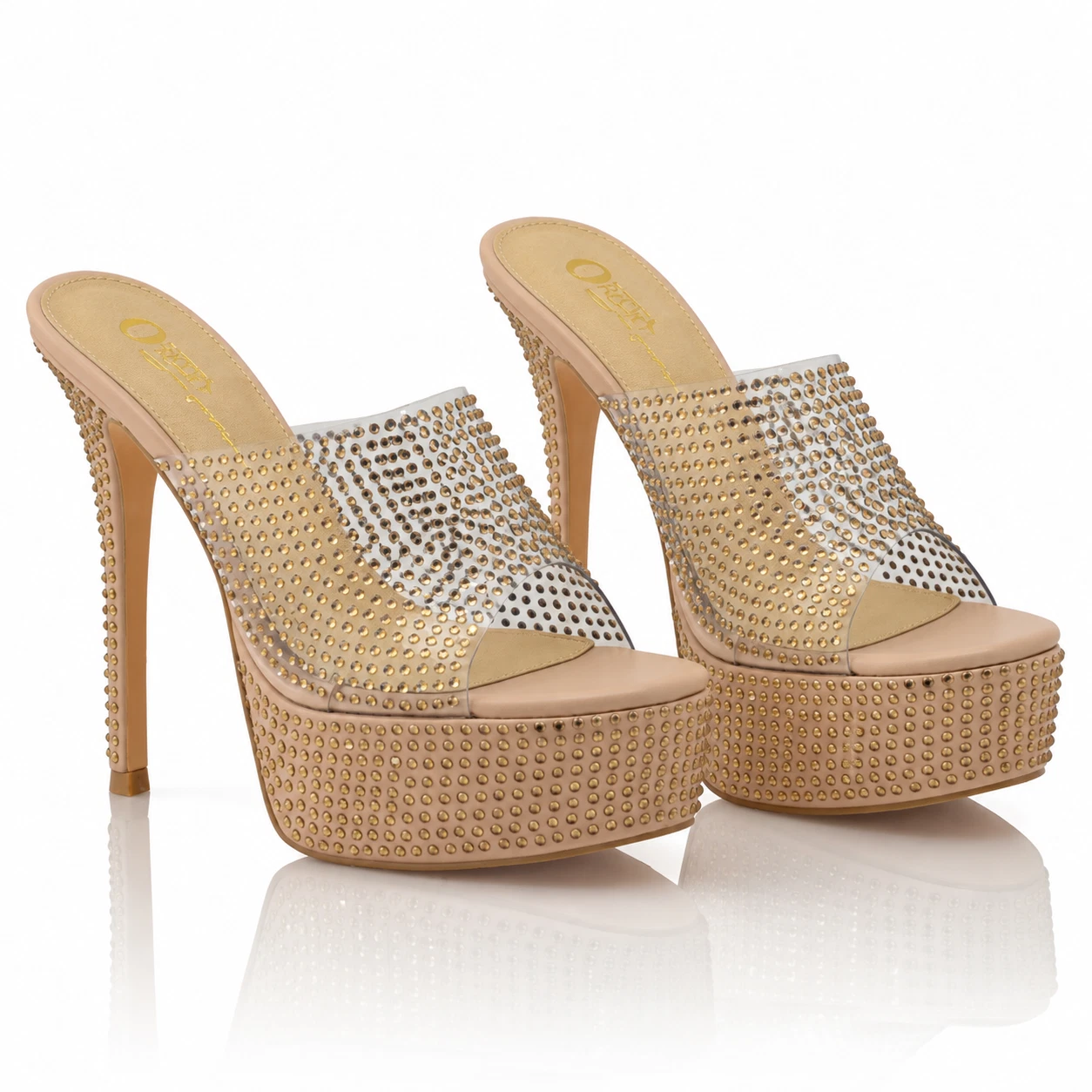 ROCKIT Nude High Heels for Women Pumps Wedges Heeled Sandals Comfort ...