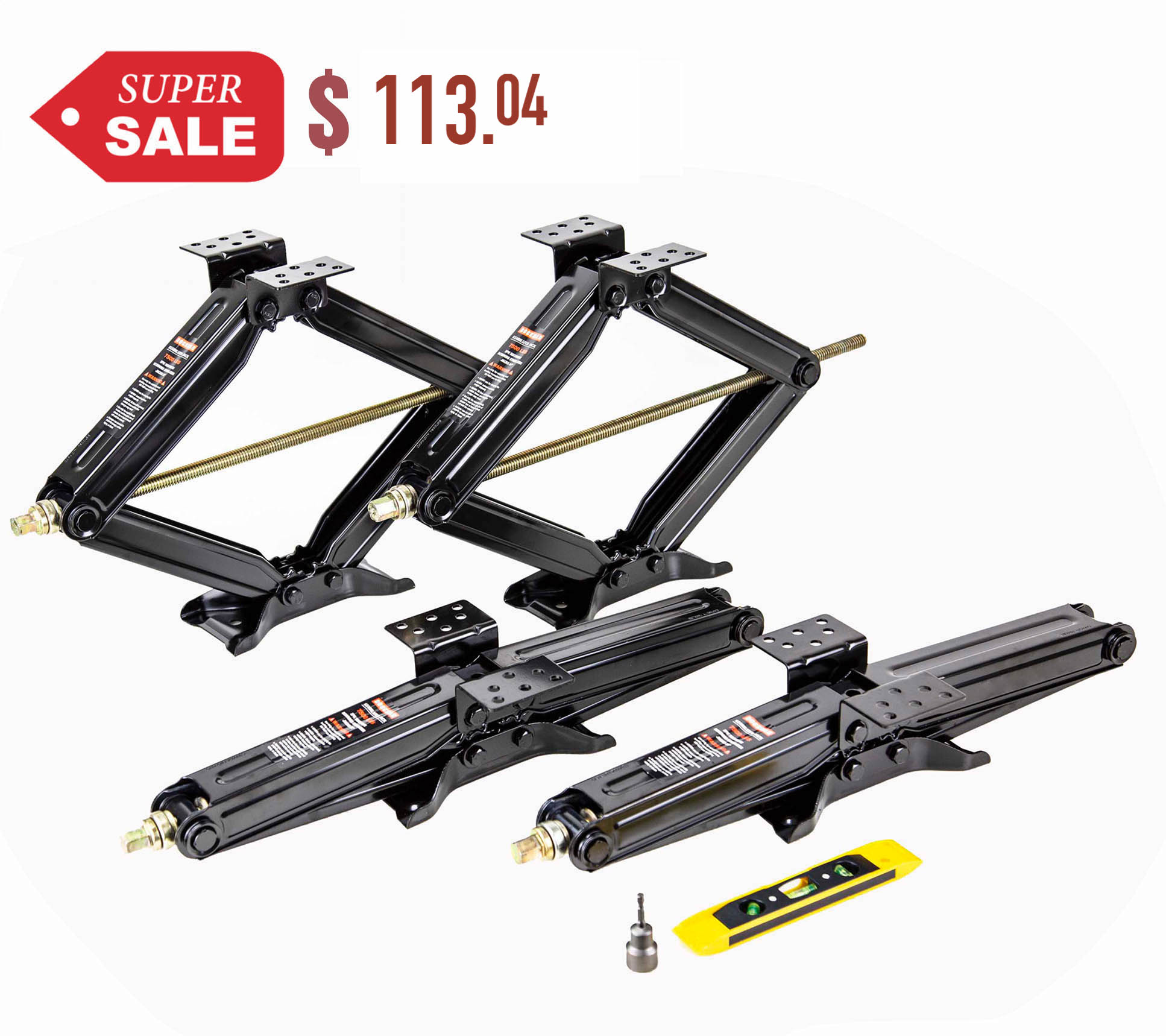 Ultra-Fab Ultra Twin Pack Scissor 4-3/4" to 24" RV Jack - Walmart.com