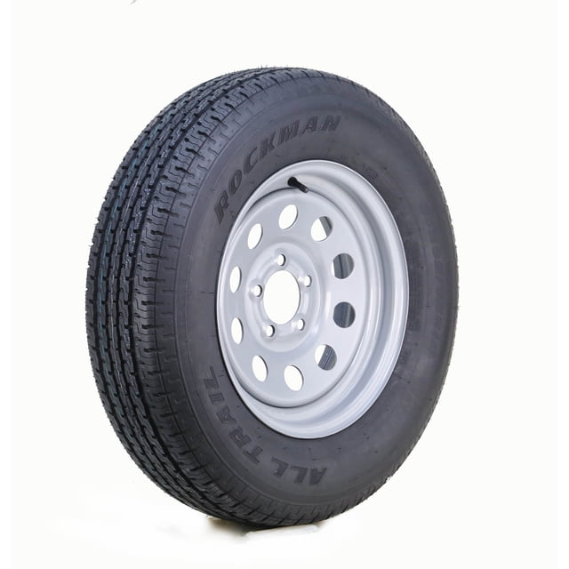 ROCKMAN Trailer Tire Wheel Assembly ST205/75R15 8-Ply D 107M 5 Lug on 5 ...