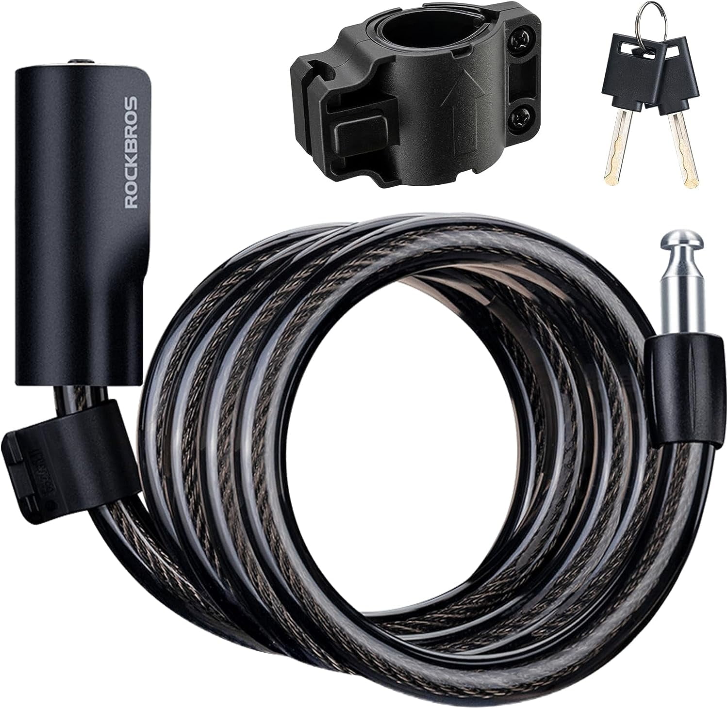 ROCKRBOS Bike Cable Lock with 2 Keys ABS Lock Shell Cable Lock for ...