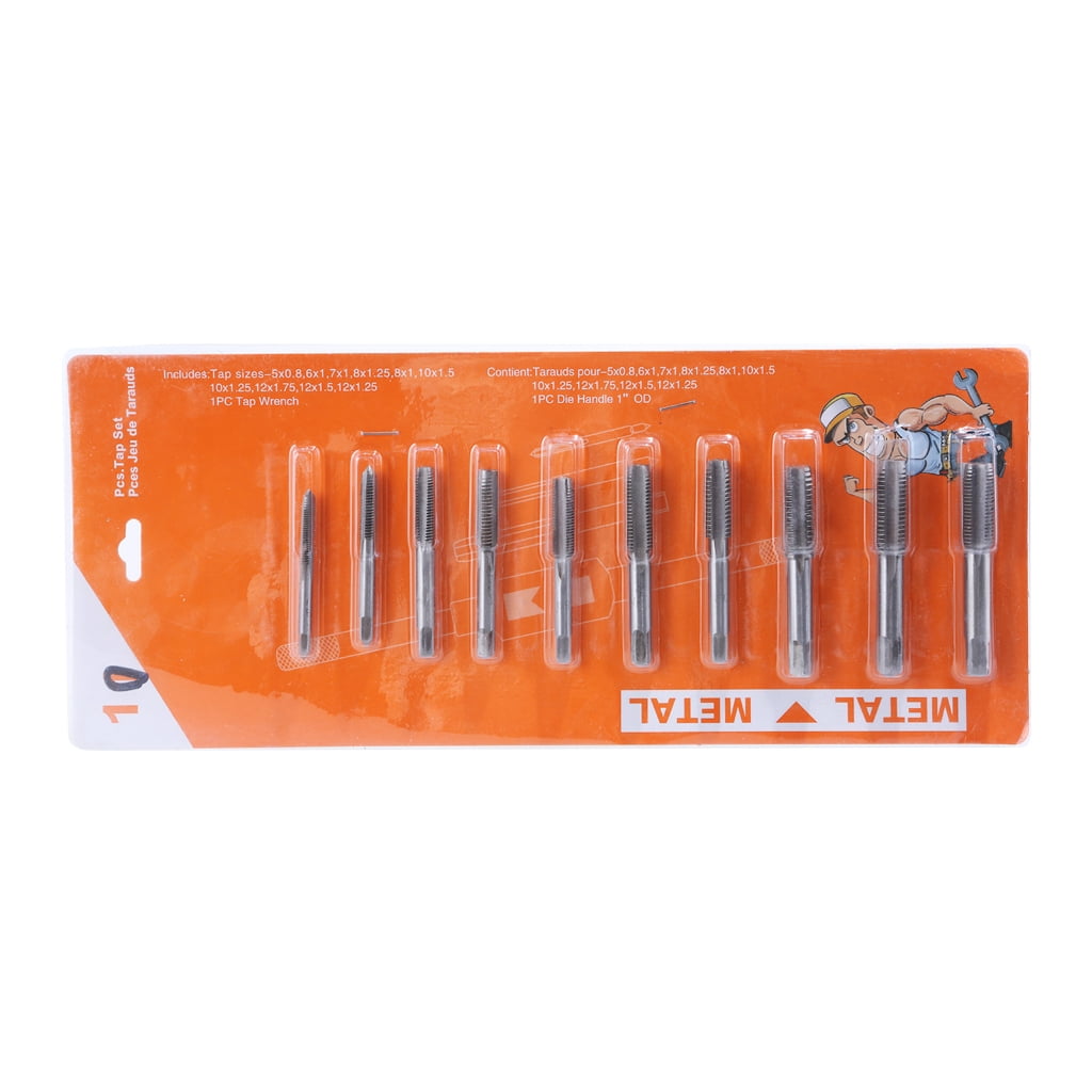 ROCKROK 10Pcs Straight Fluted Screw Thread Metric Plug Hand Tap Drill ...