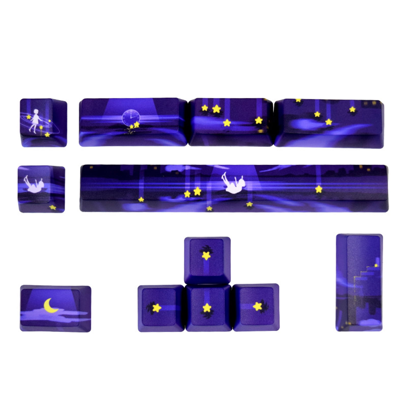 ROCKROK 12PCS 5-Side Dye-subbed Keycaps 6.25U Space Enter Direction ...