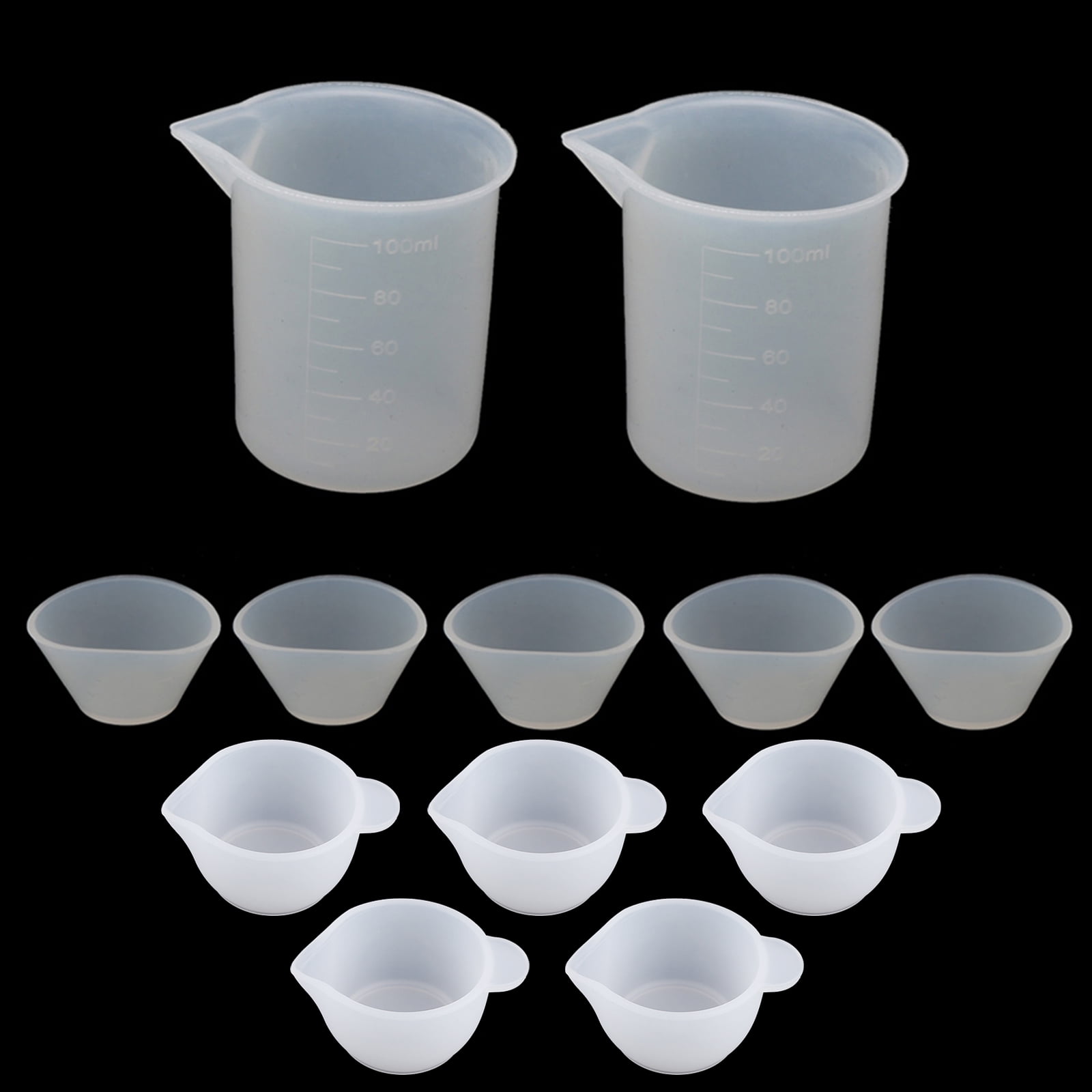 ROCKROK 12Pieces/set Flexible Measuring Cups Resin Mixing Cups Handmade ...