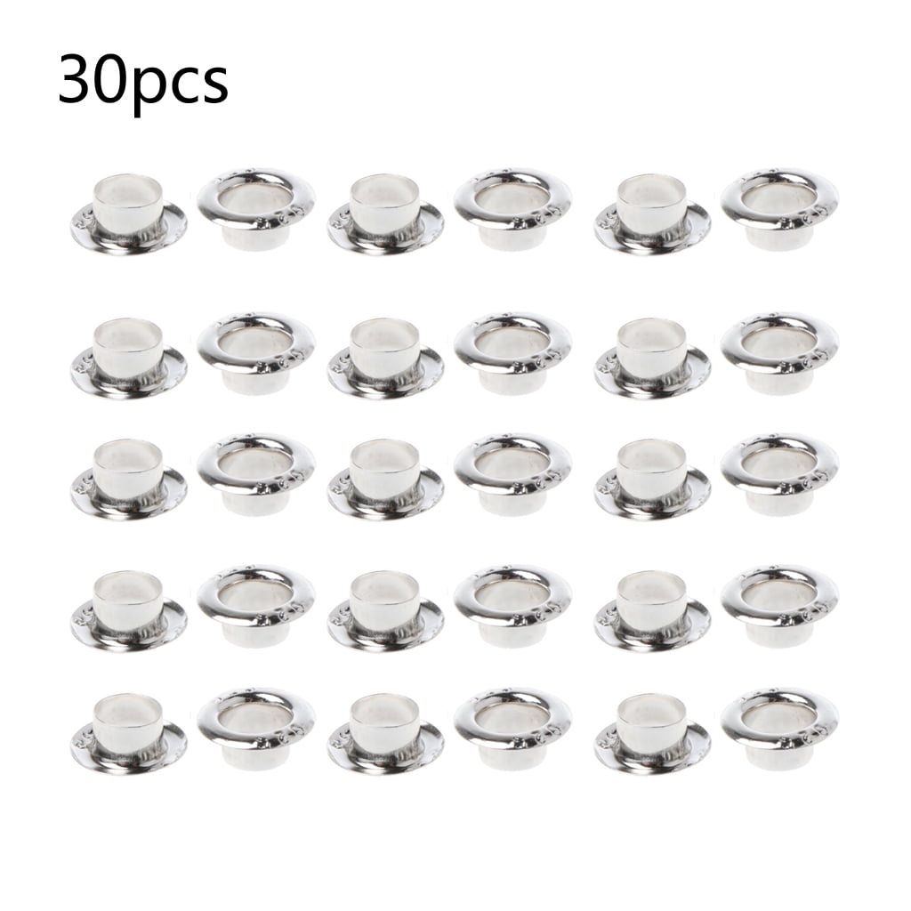 ROCKROK 30Pcs Elegant Silver Round Eyelets Grommets for Jewelry Making ...