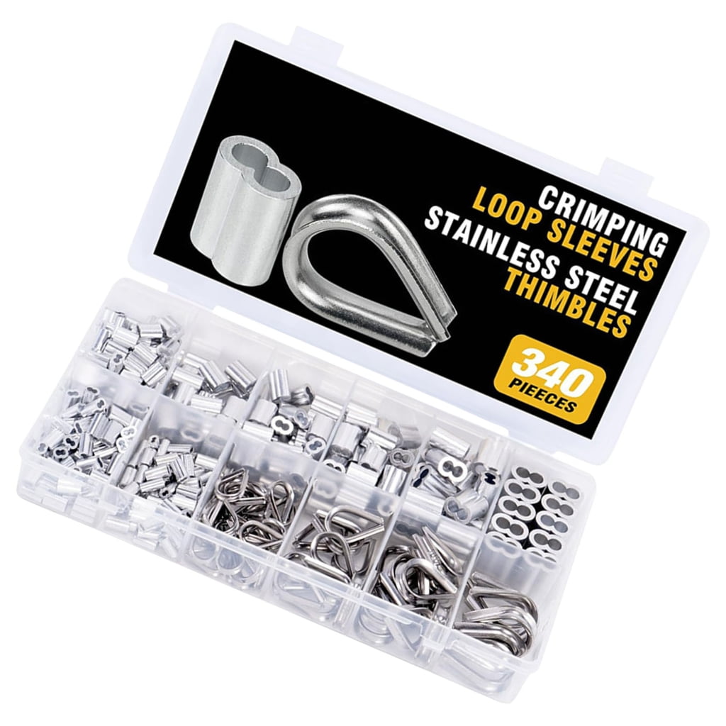 ROCKROK Aluminum Crimp Sleeves Single/Double hole Crimping Tube Wire ...