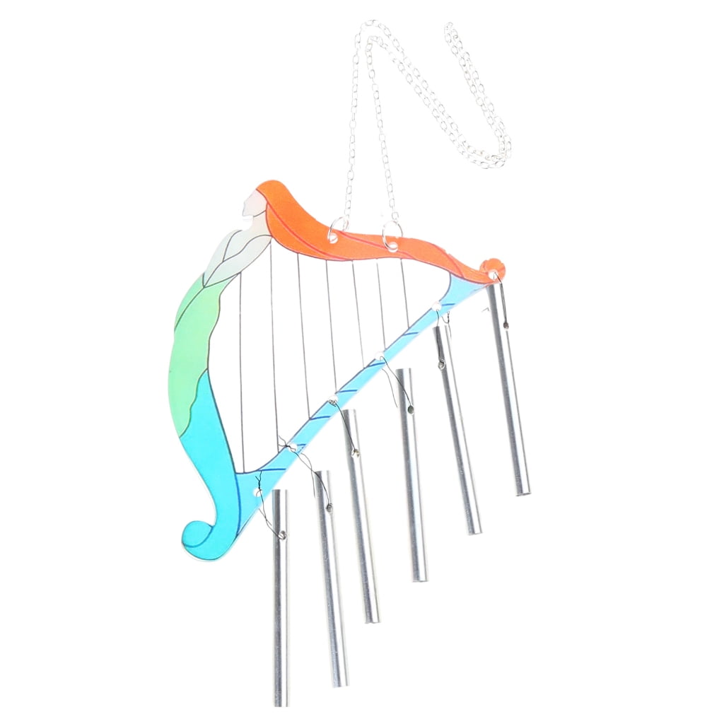 ROCKROK Beauty Girl Harp Multi-Tubes Wind Chimes for Outside Decoration ...