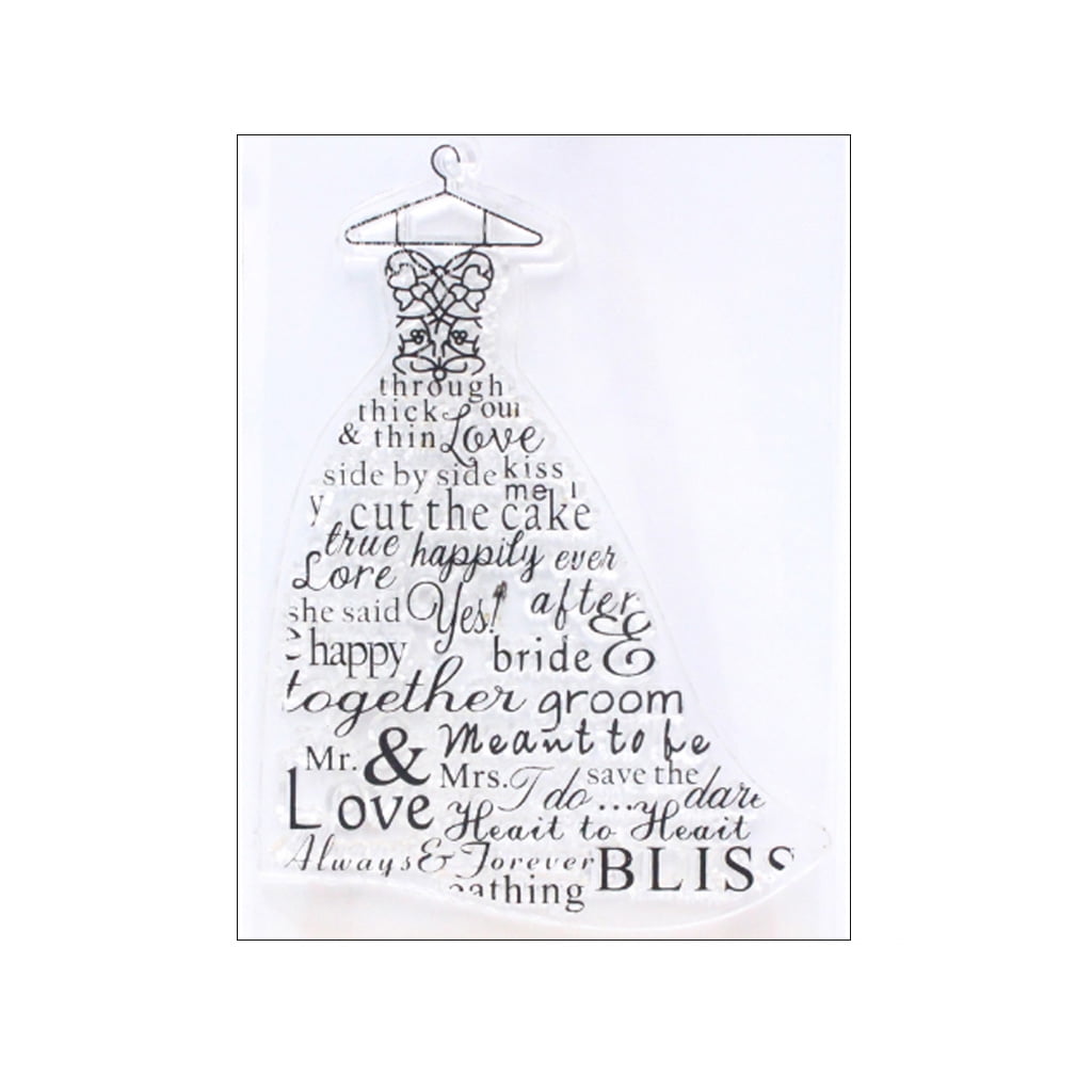 ROCKROK Clear Silicone Stamps Wedding Dress Stamp Seal Rubber Postage ...