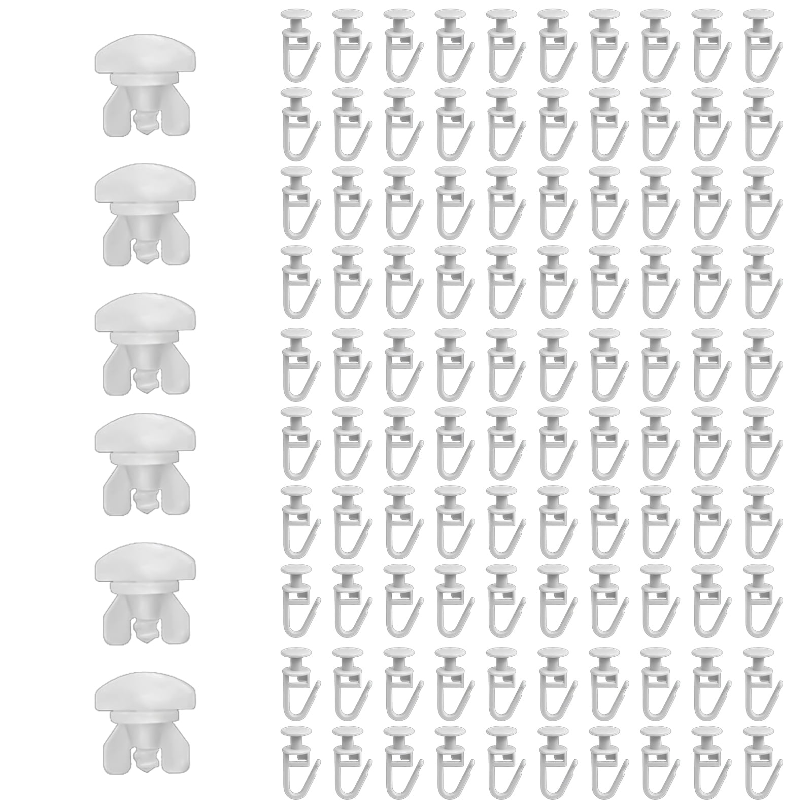 ROCKROK Curtain Installation Set 100Pcs White Cutain Track Slides ...