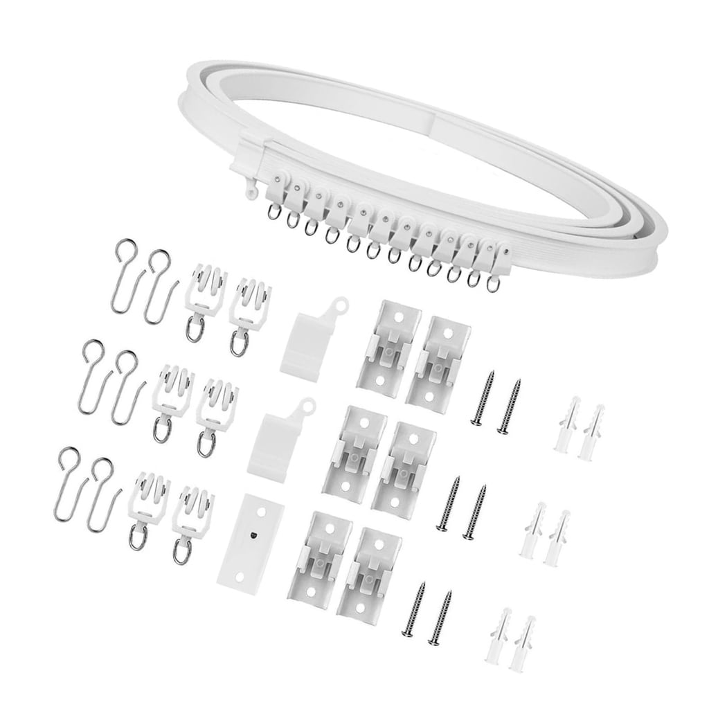 ROCKROK Curved Ceiling Curtain Rails 5 Meter Track with Rollers Hook ...