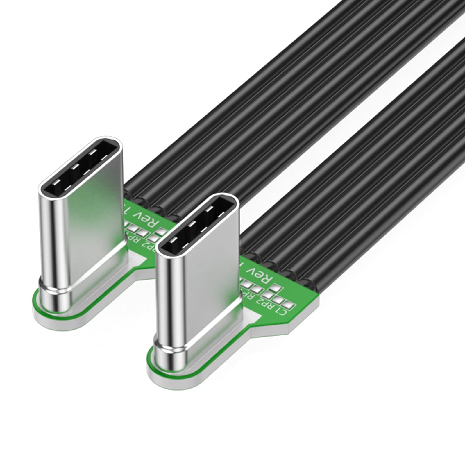 ROCKROK Flexible Flat Silicone USB C to USB C Cable Left/Right Angled ...