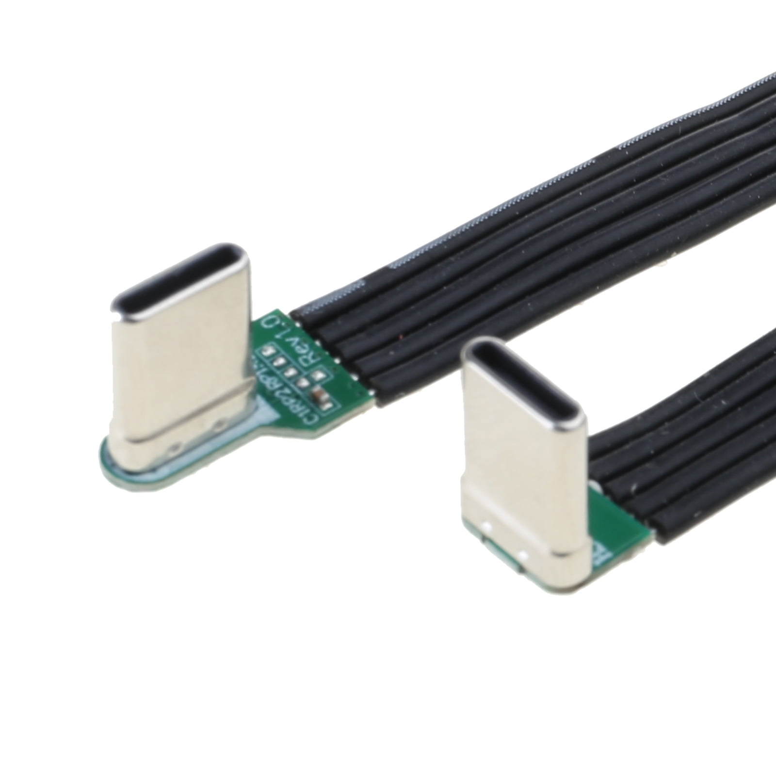 ROCKROK Flexible Flat Silicone USB C to USB C Cable Left/Right Angled ...