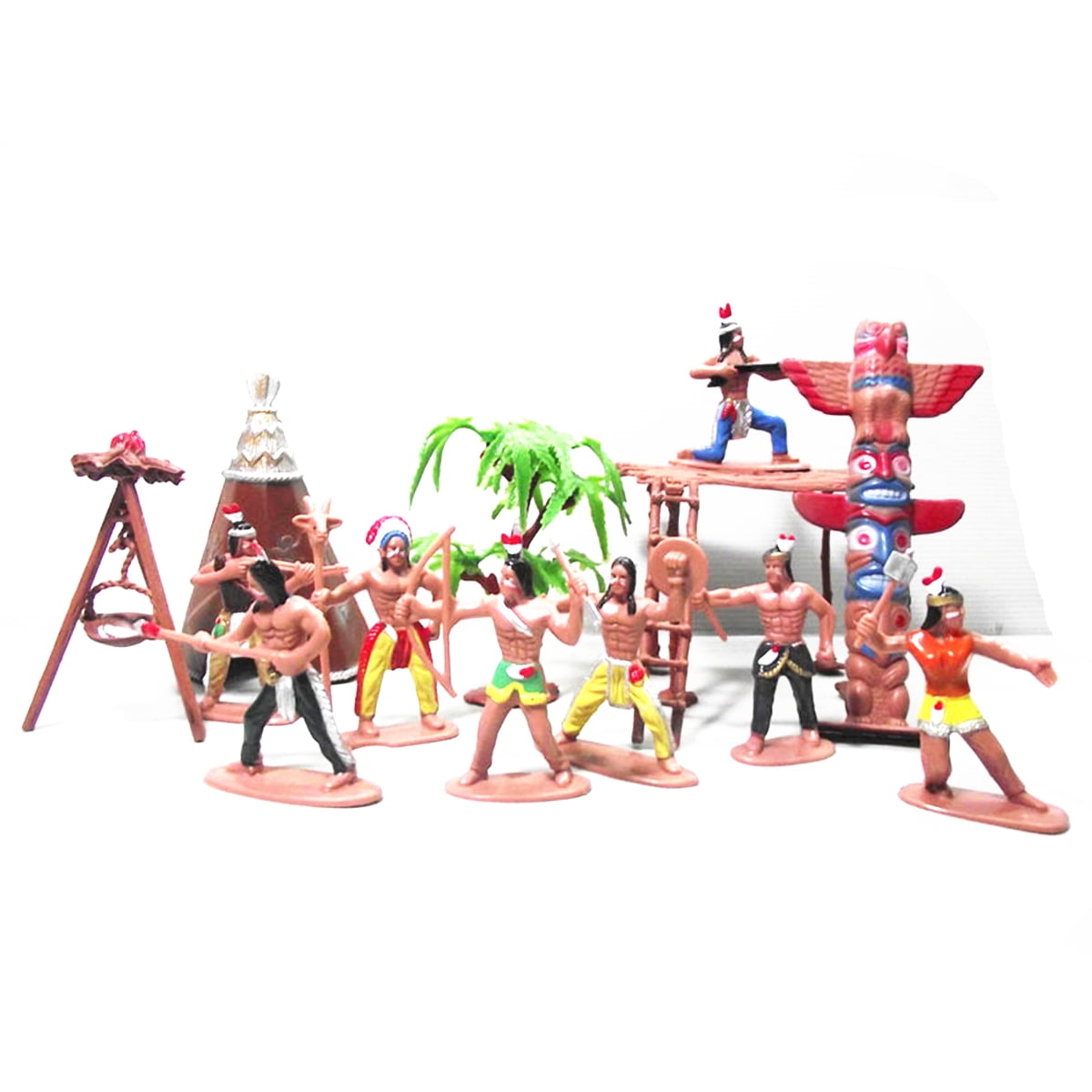 ROCKROK High Quality Plastic Made Indian Tribes Model Painted Figures ...