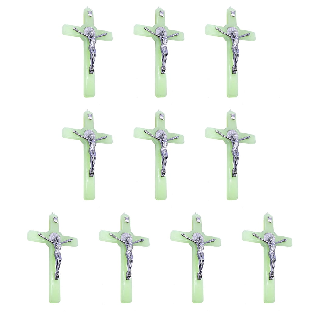 ROCKROK Luminous Catholic Wall Crucifix Glows in The Dark - Walmart.com
