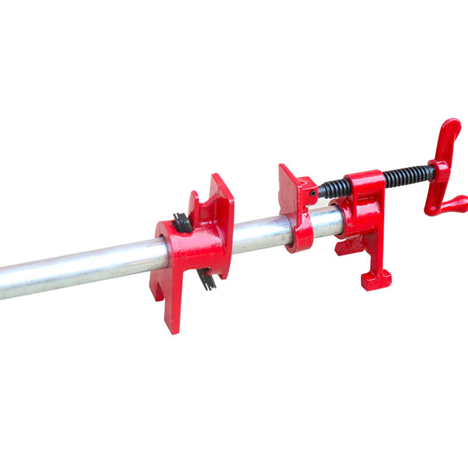 ROCKROK Pipe Clamp Woodworking Heavy Duty Wide Base Iron Wood Metal Clamp Set Wood Gluing Pipe ...