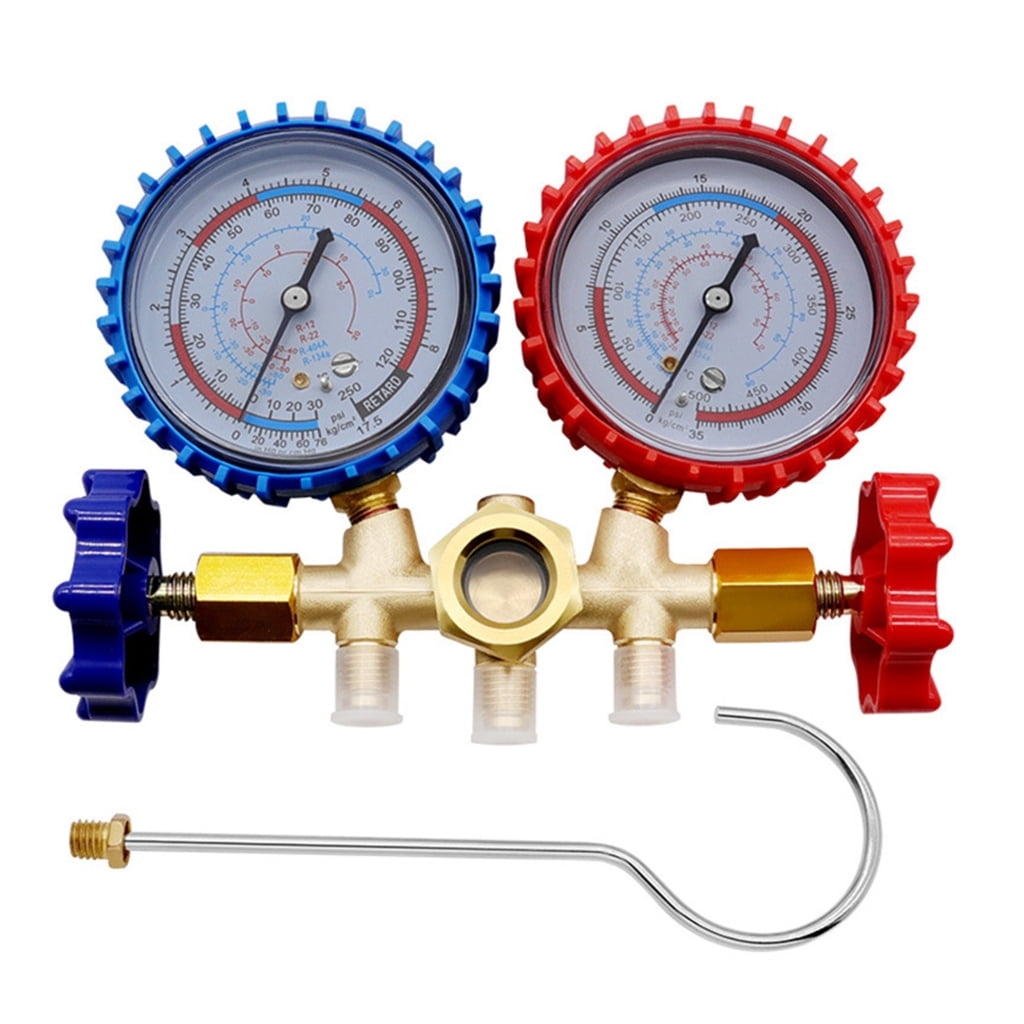 ROCKROK R134A Manifold Gauge with Color Coded Scales Durable for ...