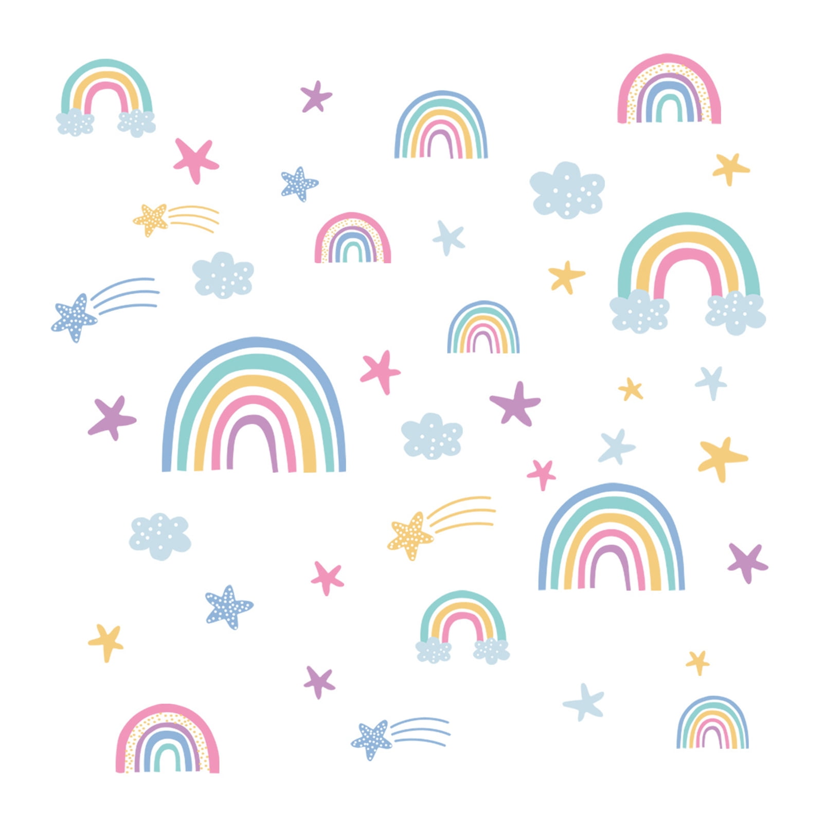 ROCKROK Rainbow Fluorescence Sticker 1 Set PVC Cartoon Colorful Sticker ...