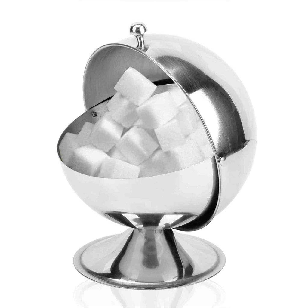 ROCKROK Sugar Bowl with Lid Stainless Steel Sugar Cube Container Spice ...