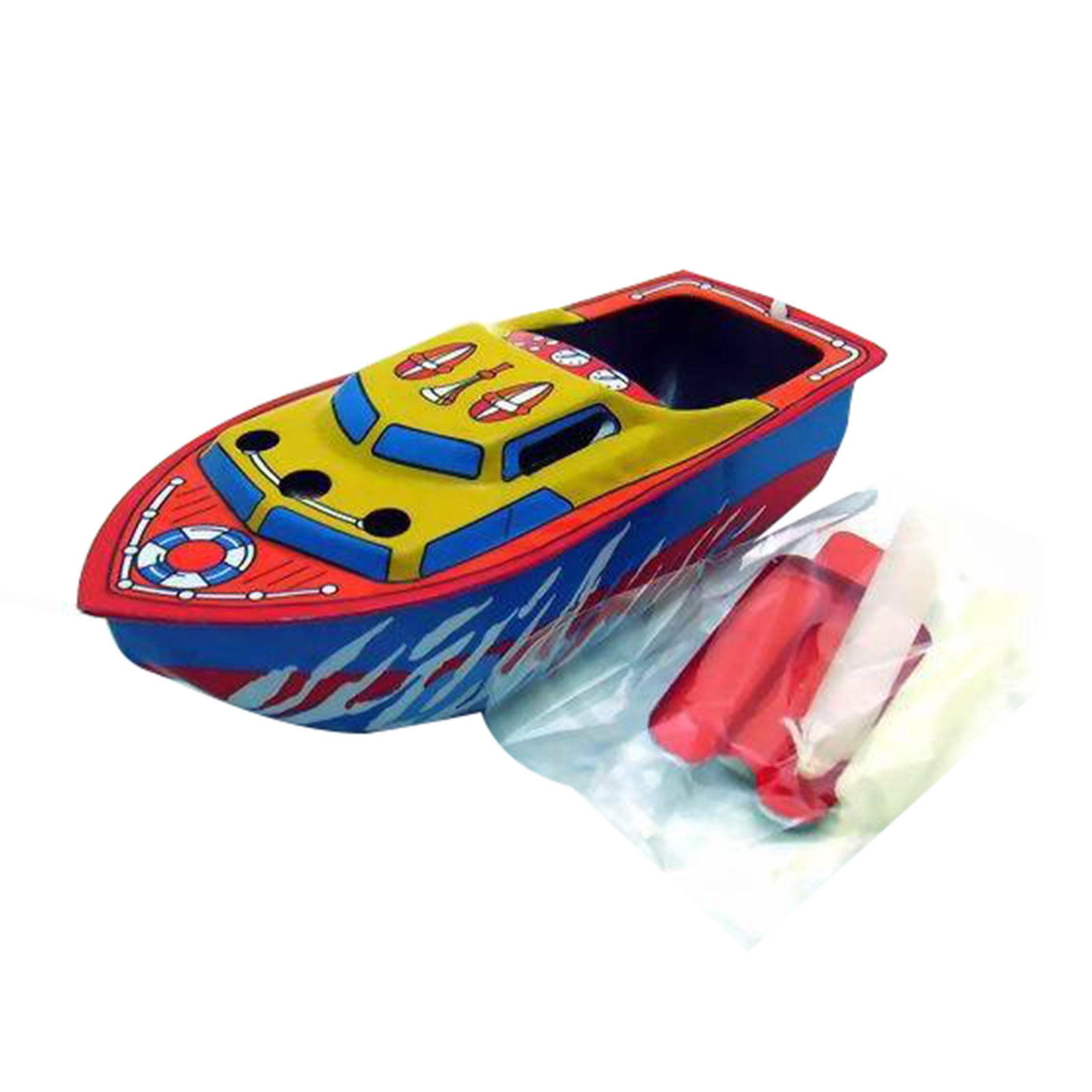 ROCKROK Toy,Candle Ship Collectable Tin Toy Steam Boat Candle Powered ...