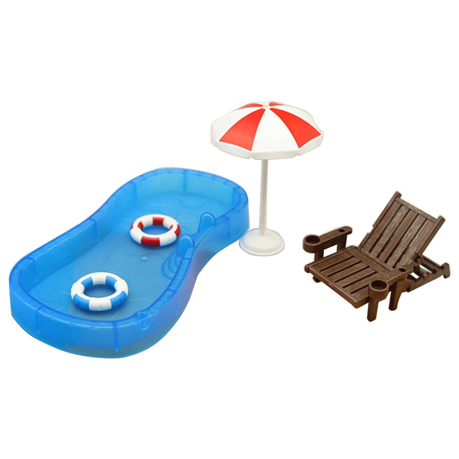 ROCKROK Toy,Miniature Beach Set for Kids Decorations with Swimming Pool ...
