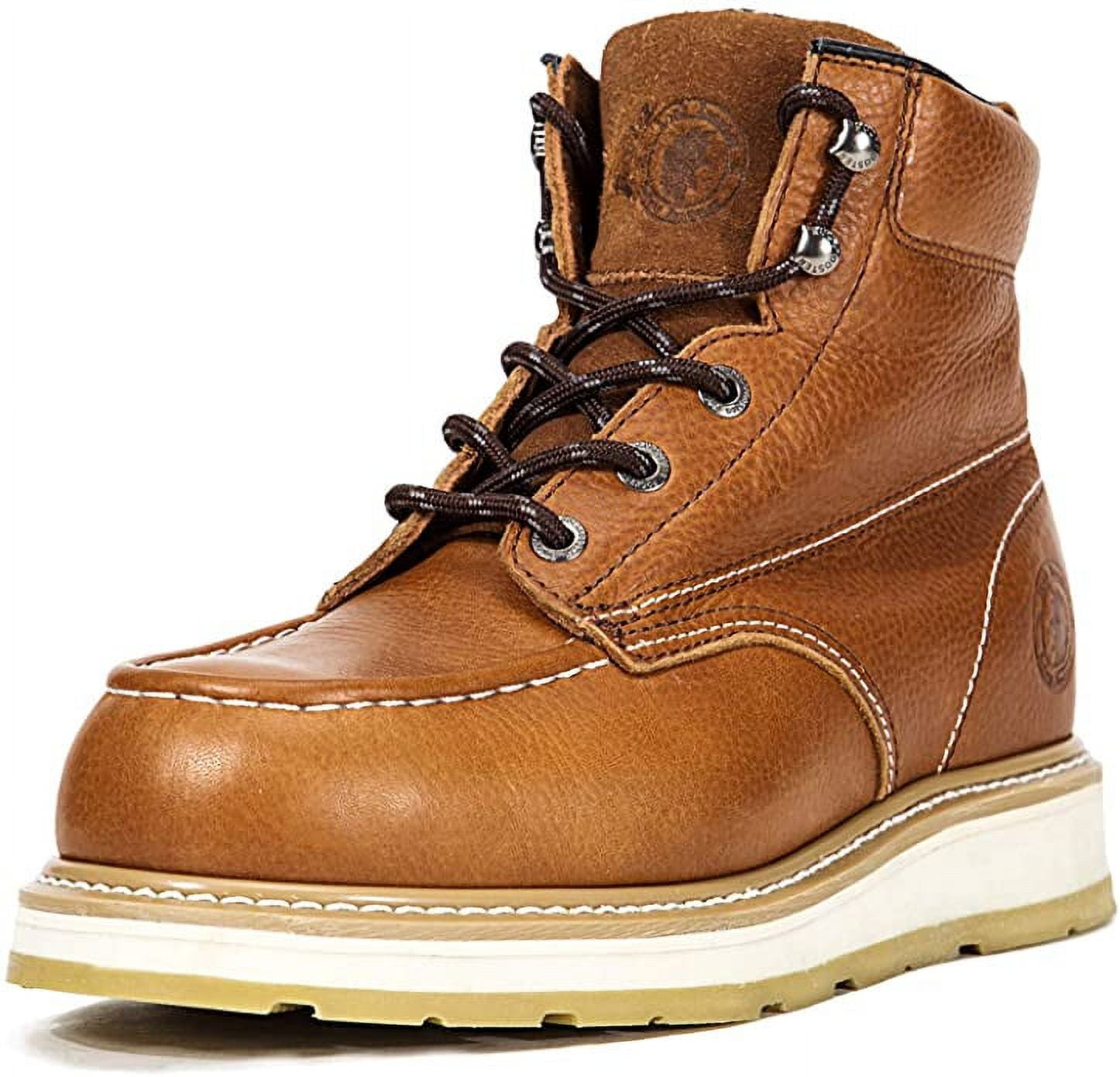 ROCKROOSTER Work Boots for Men, Composite Moc Toe, 6'' Wedge Safety ...