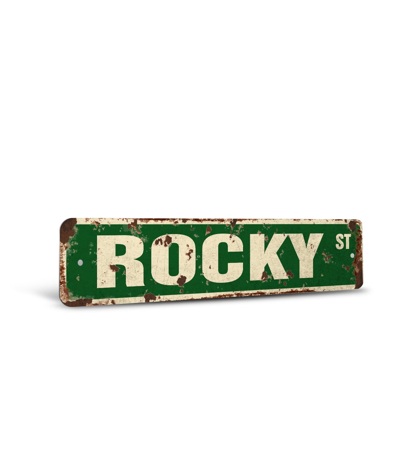 ROCKY Vintage Style Rustic Street Sign – Childrens Name Room Sign Retro ...