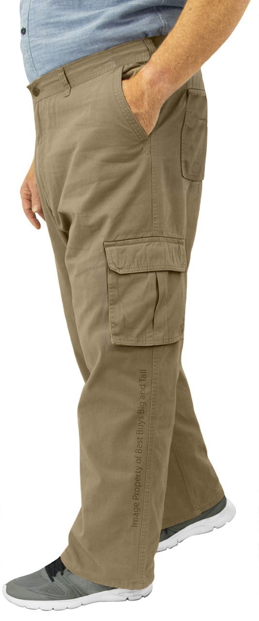 ROCXL Big & Tall Men's Elastic Waist Stretch Cargo Pants, Sizes 44 to ...