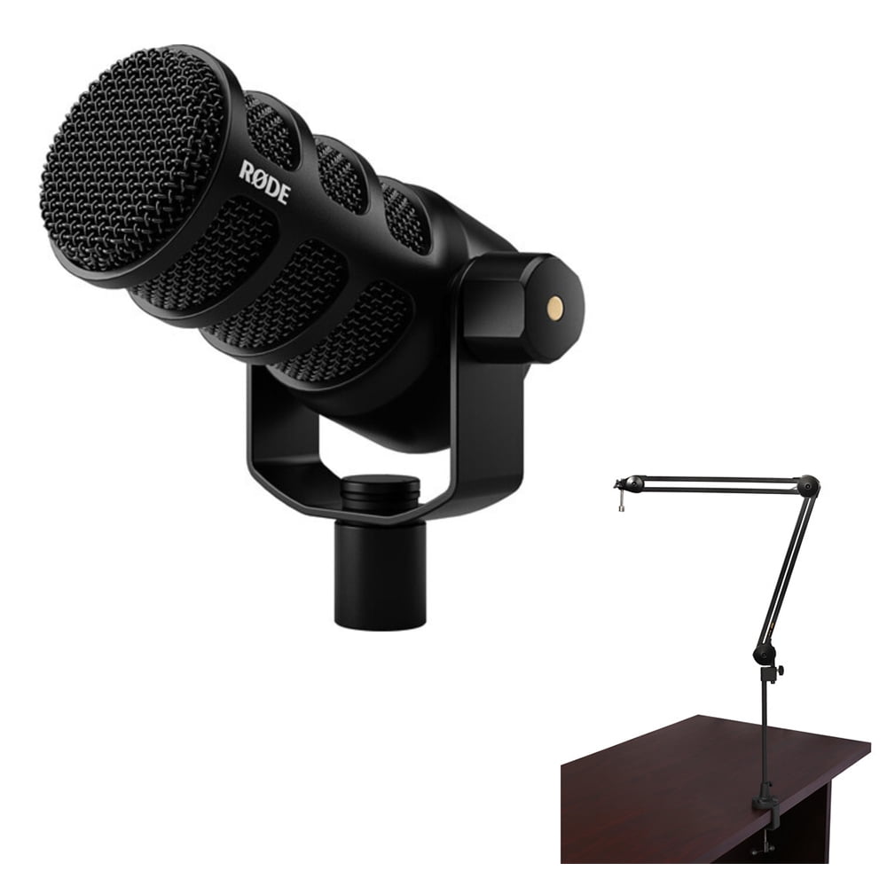 RODE PodMic USB and XLR Dynamic Broadcast Microphone Bundle with Auray ...