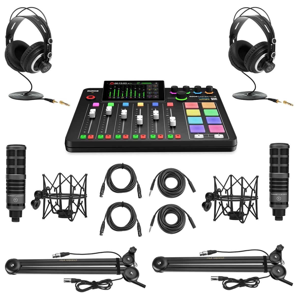 Rode RODECaster Pro II Production Studio Console, Bundle with 2x ...
