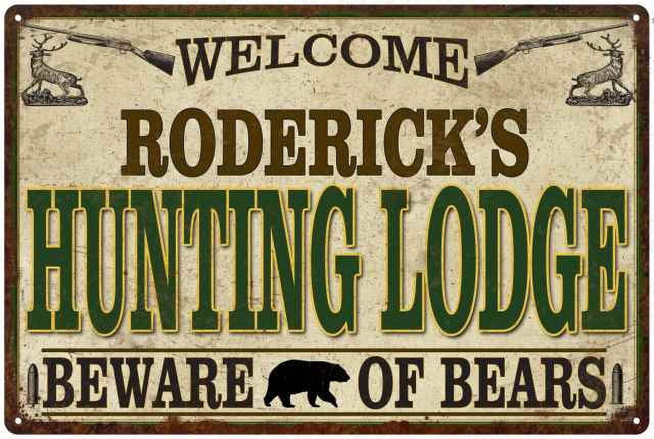 RODERICK'S Hunting Lodge Sign Man Cave 8x12 Metal Sign 208120085348 ...