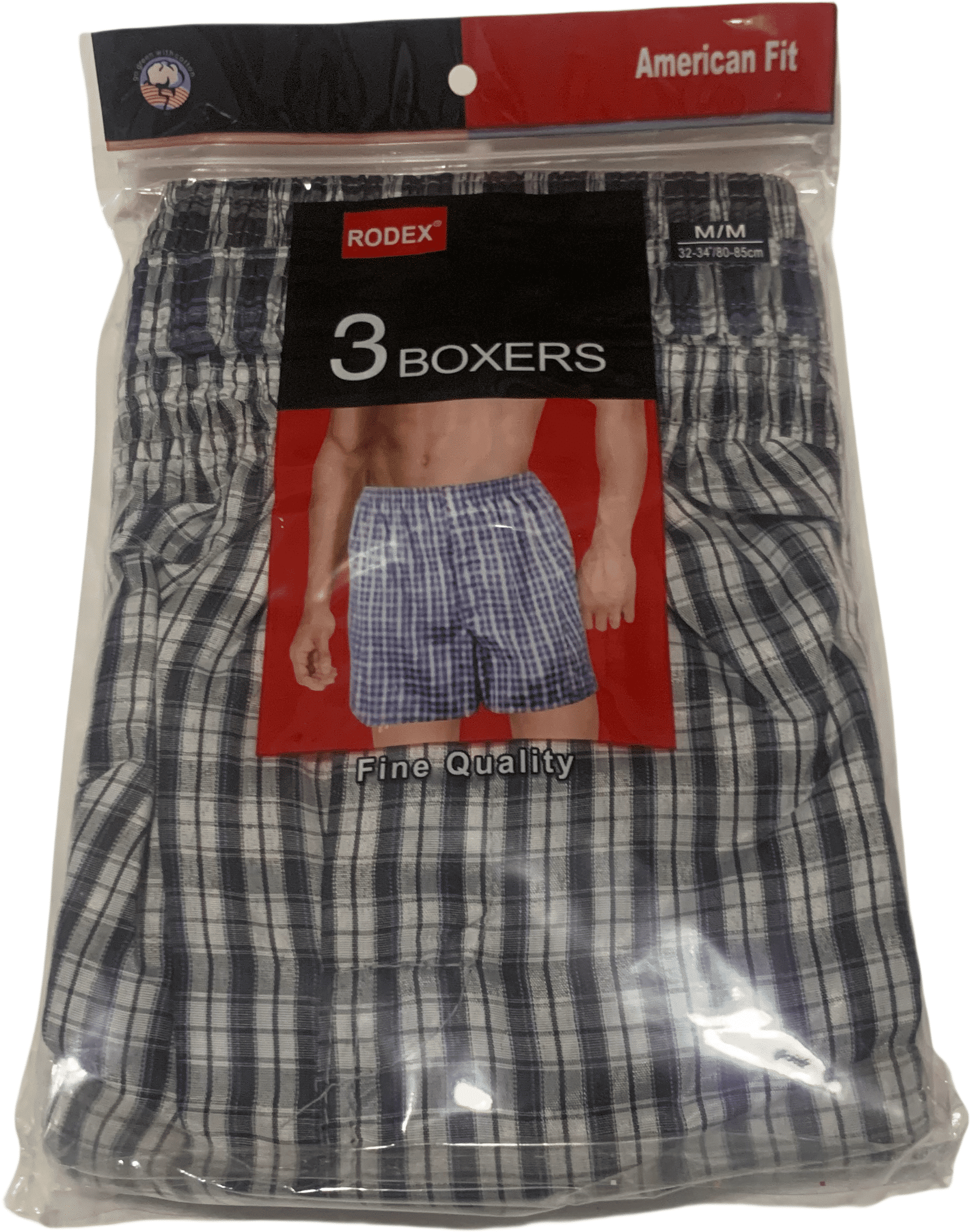 RODEX 3 PACK BOXERS PLAID MENS LARGE 36-38" BOXERS - Walmart.com