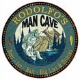 RODOLFO'S Man Cave Fishing 12" Round Metal Sign Garage Bar Décor ...
