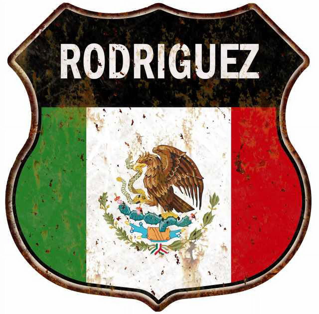 RODRIGUEZ Mexican Flag Sign Shield Metal Gift Mexico 211110008003 ...